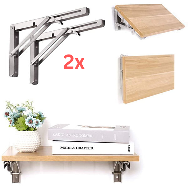 Πτυσσόμενο Στήριγμα Ραφιού Τοίχου (2 τεμάχια) | FOLDBOARD – Toprabat.gr